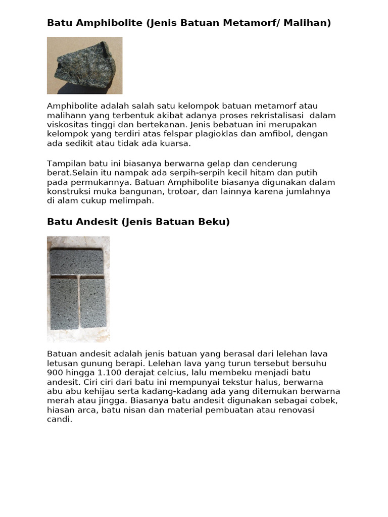 Jenis-jenis Batuan dan Karakteristiknya | PDF