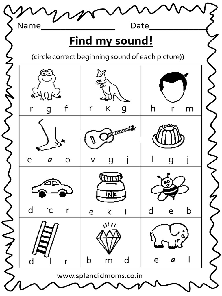 Beginning Sounds Activity Worksheet | PDF