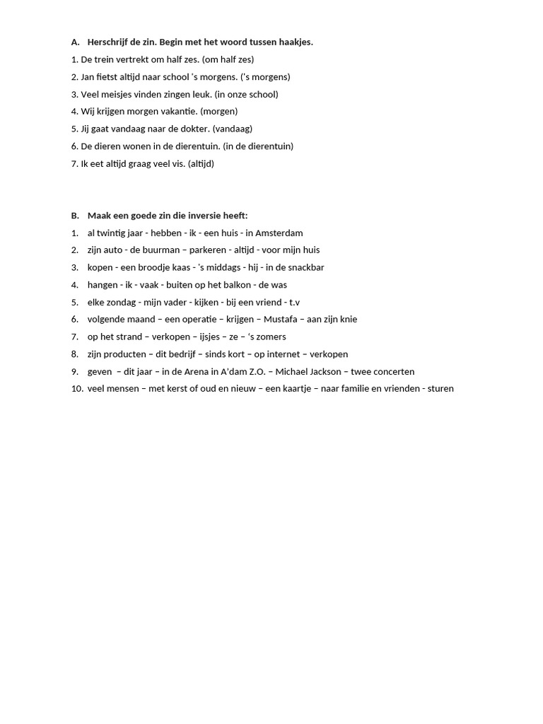 Inversie Oefenen | PDF