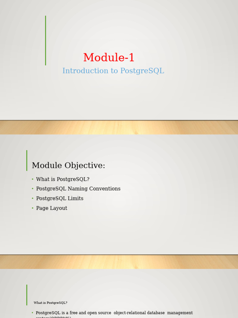 1 Postgres Introduction Class 1 | PDF | Postgre Sql | Database Index
