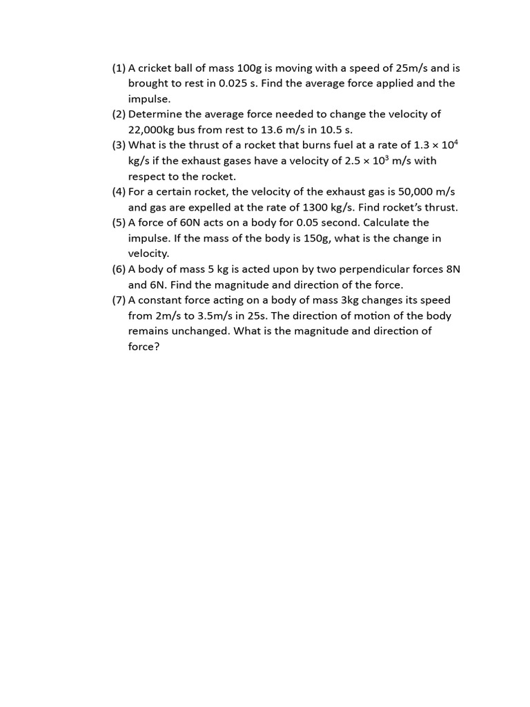 Class 11 Physics Home Work | PDF