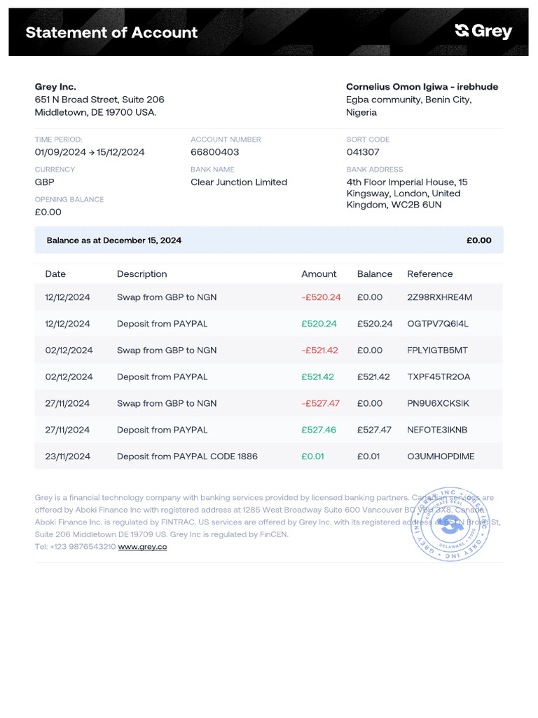 Account - Statement. 2 | PDF