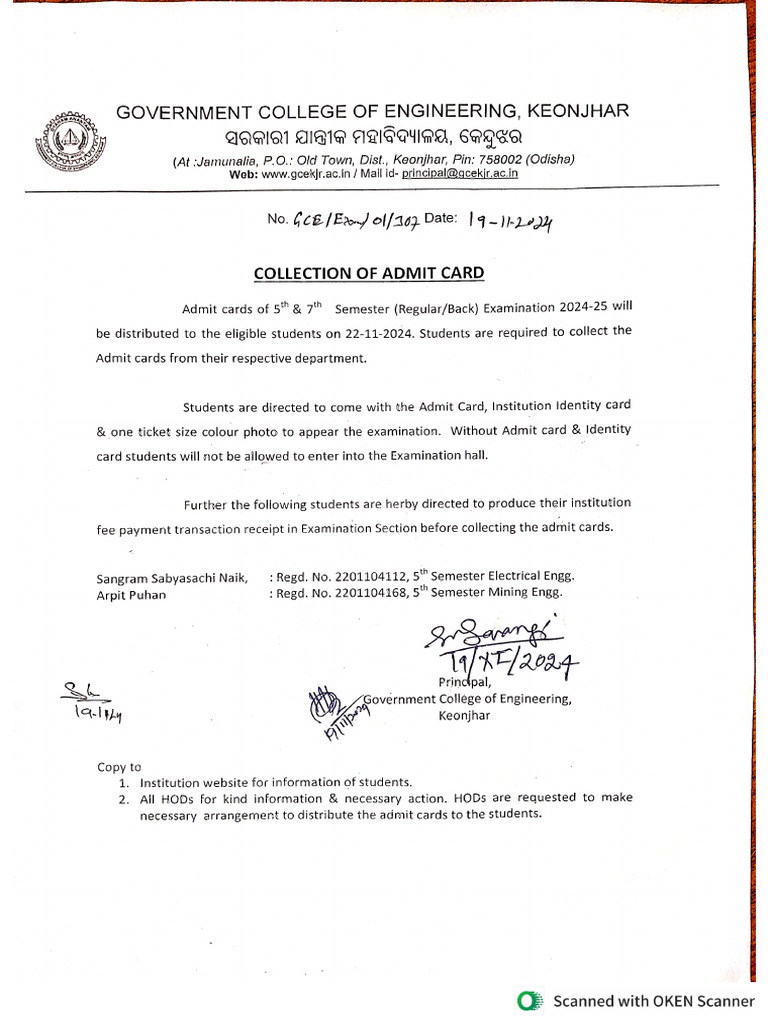 4202collection-of-admit-cards-of-5th-7th-semester-regular-back-examination-202425 | PDF