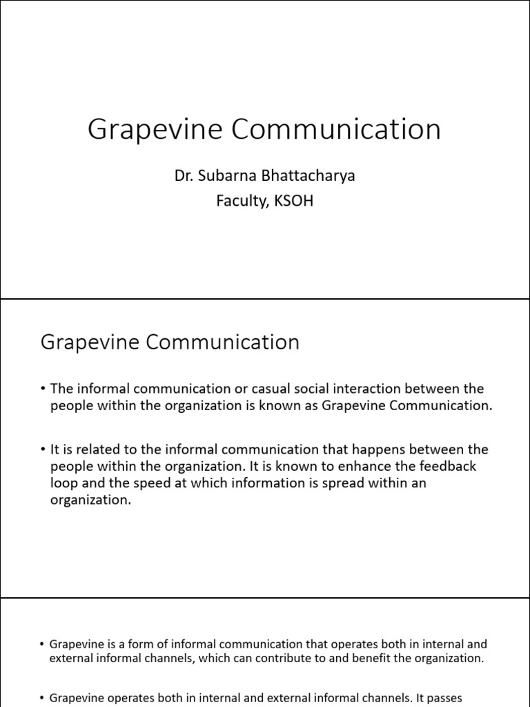 Grapevine Communication | PDF | Communication | Information