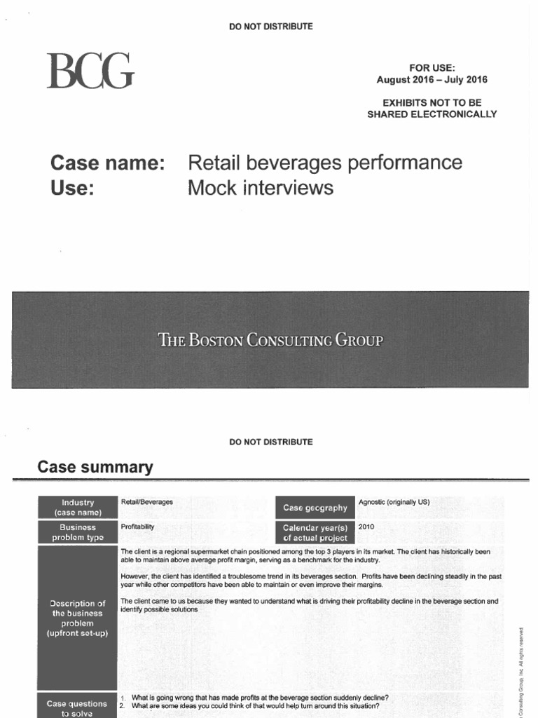 BCG - Retail Beverages Performance | PDF