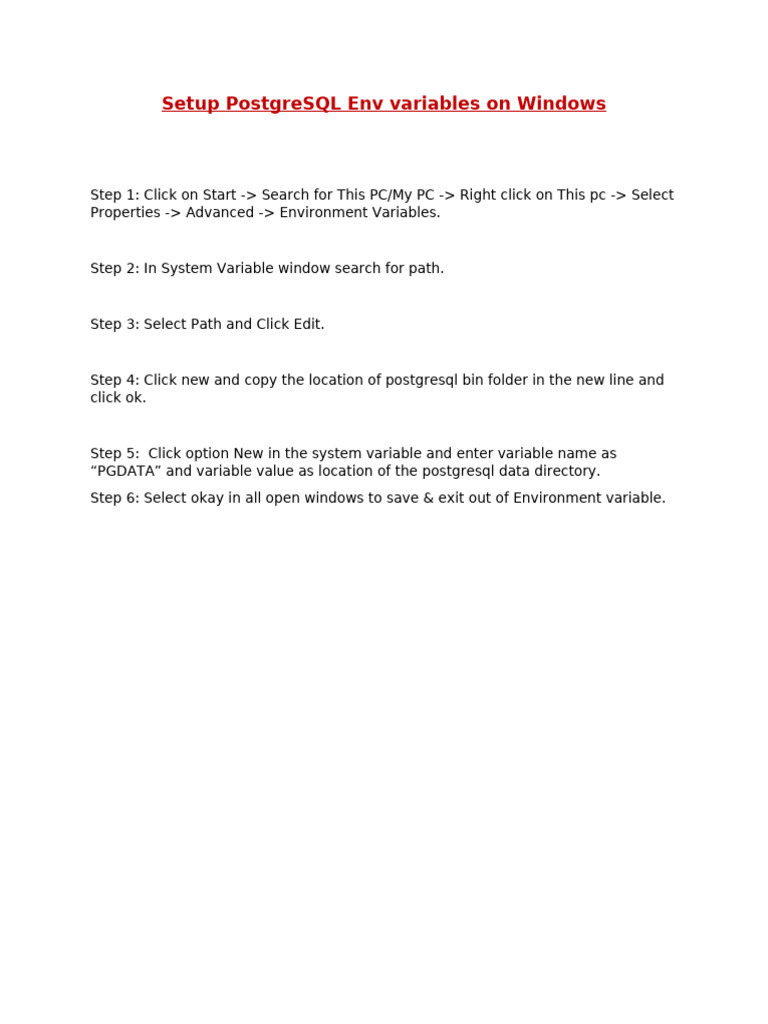 3 Setup+PostgreSQL+Env+Variables+on+Windows Class 3 | PDF 3 Setup+PostgreSQL+Env+Variables+on+Windows Class 3 | PDF