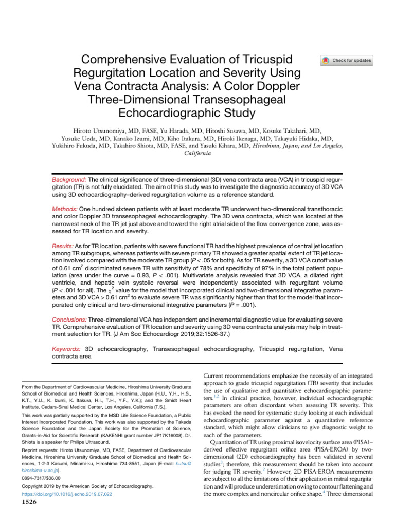3d echo TR | PDF | Echocardiography | Atrium (Heart)