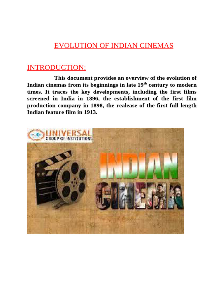 Indian Cinema: A Historical Journey | PDF | Cinema Of India