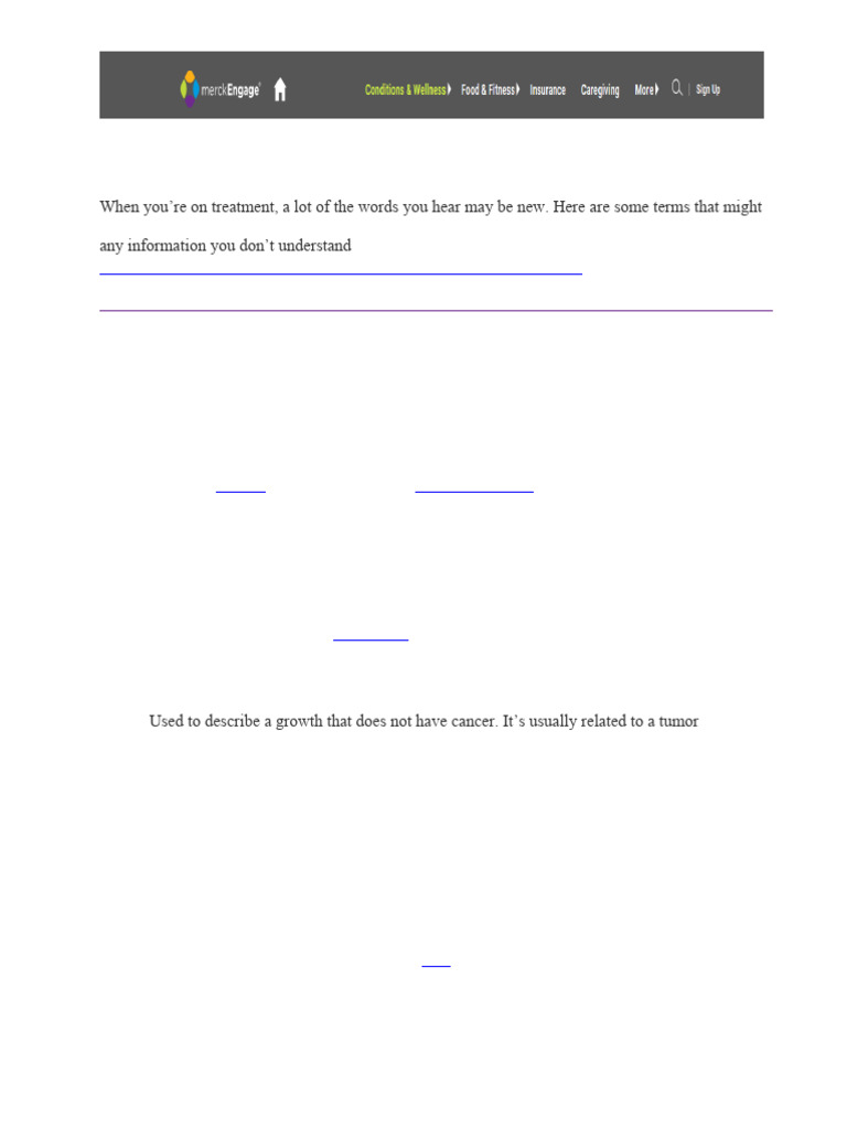 Glossary Common Cancer Terms. MERK ENGAGE | PDF | Cancer | Intravenous ...