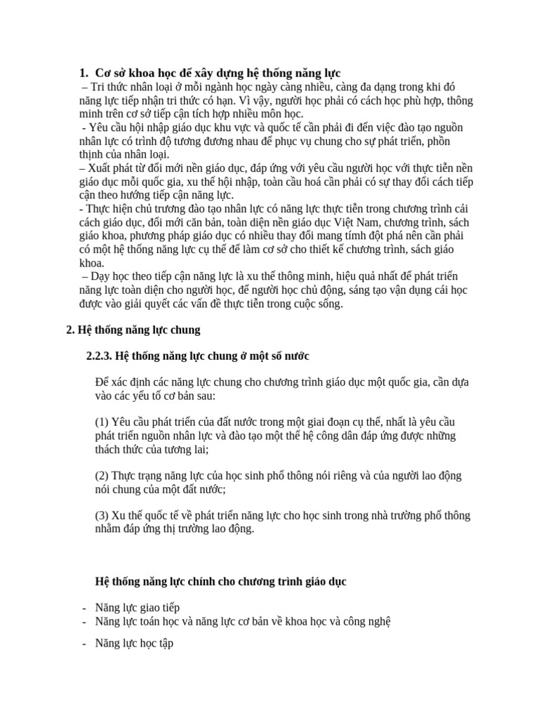 Cơ sở khoa học+ nang luc mot so nuoc | PDF