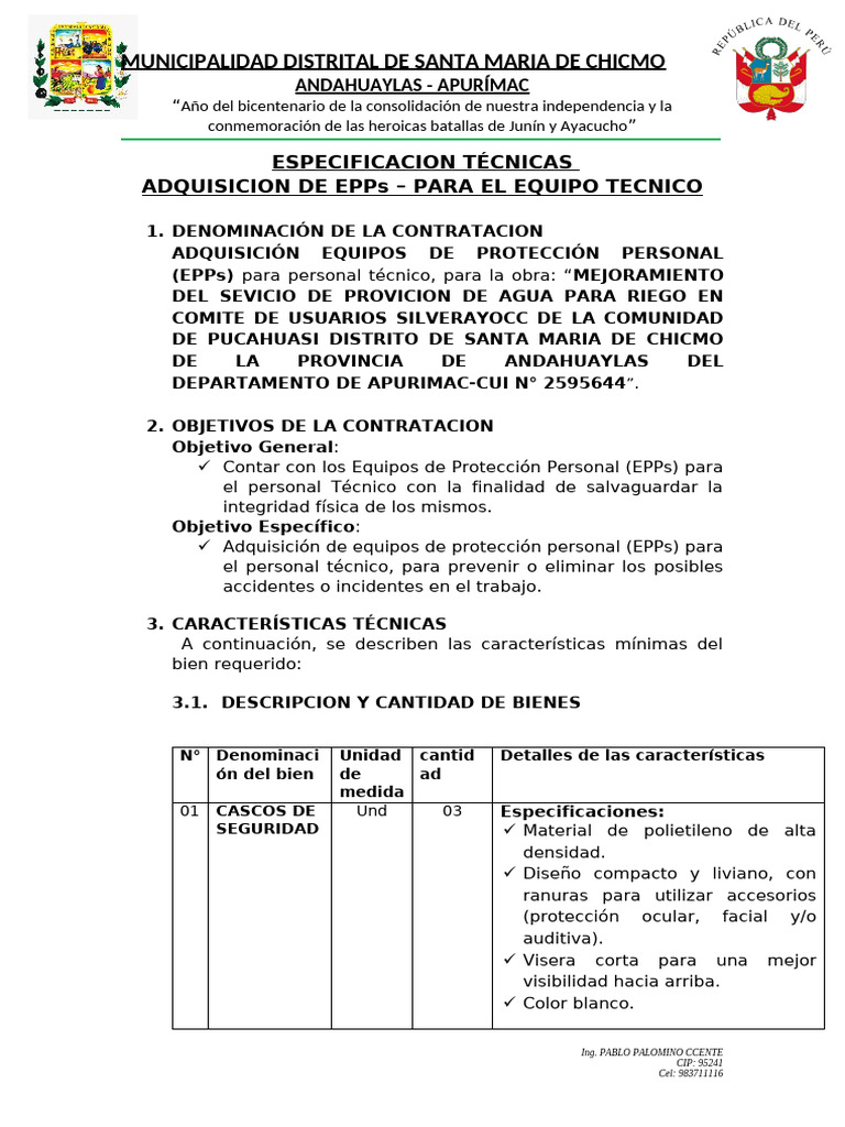 EETT. EPPs PERSONAL TECNICO | PDF