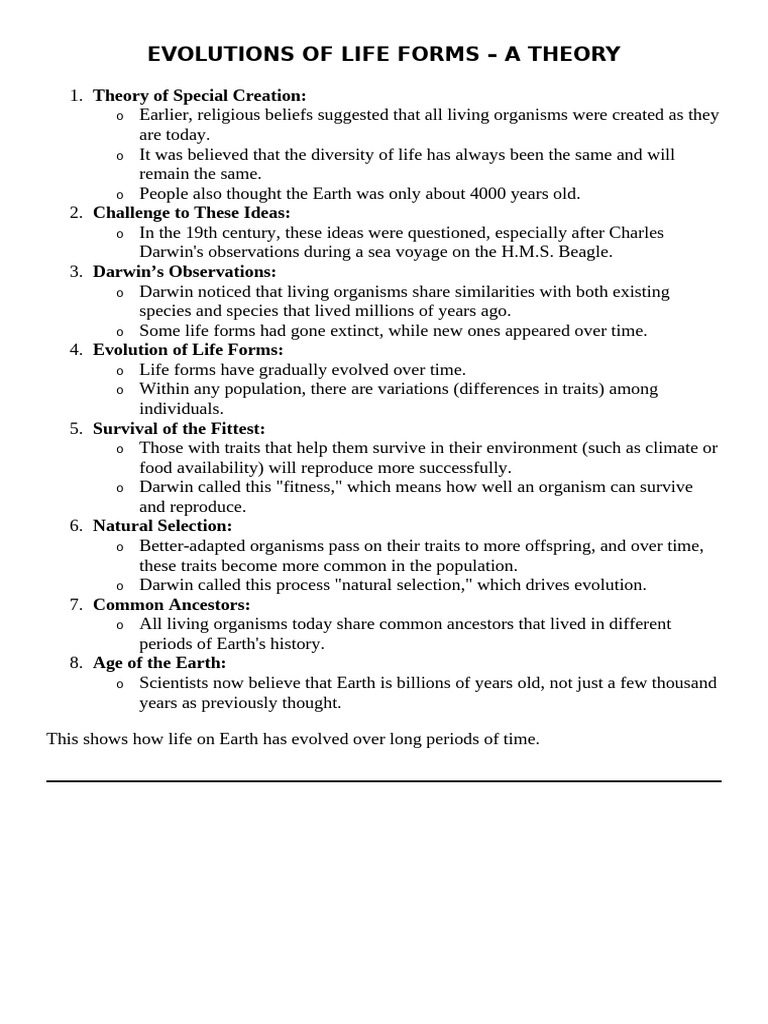 6.2 Evolution of Life Forms 3 | PDF