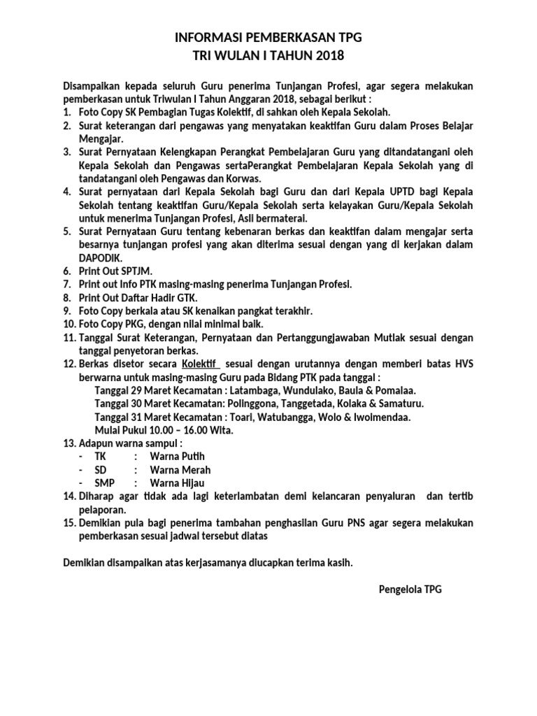 Pengumuman Pemberkasan | PDF