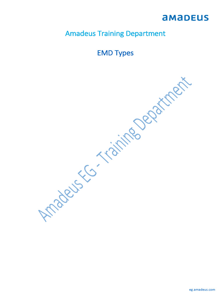 Amadeus EMD Creation and Reissue Guide | PDF | Payments