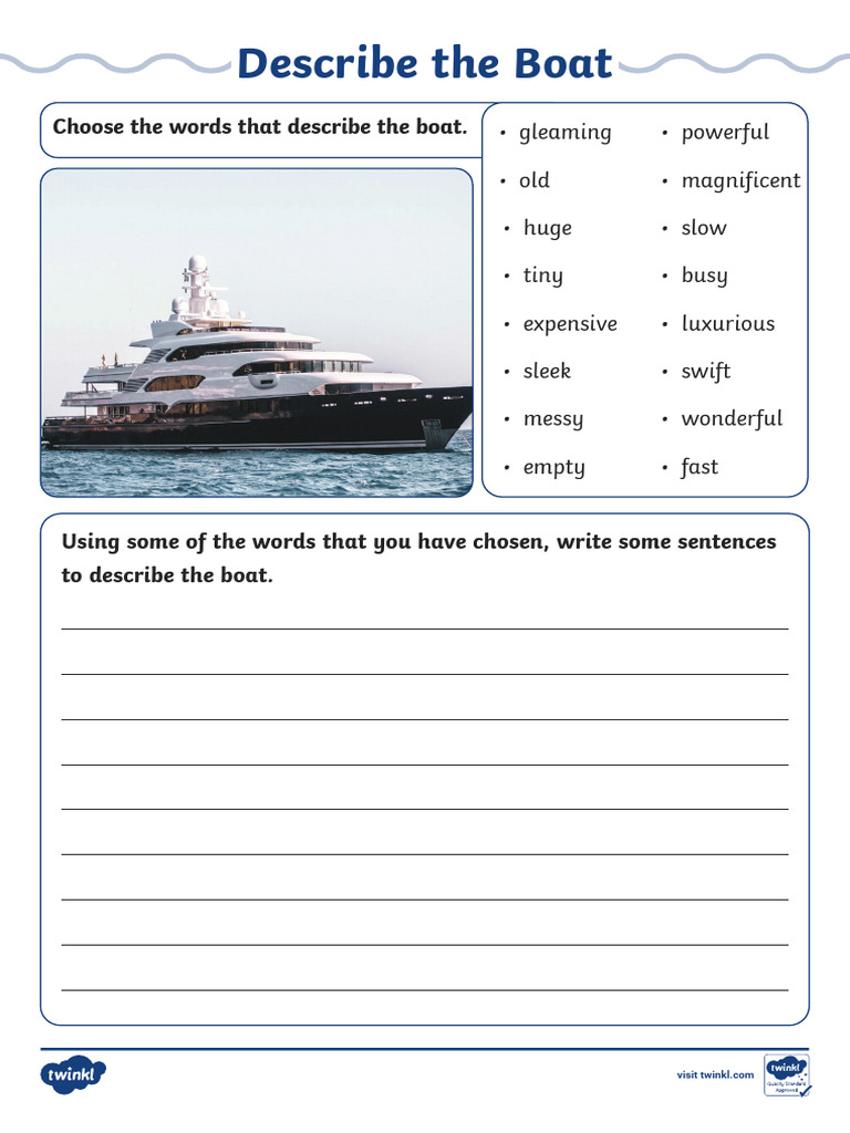 Describe The Boat Writing Activity - Ver - 1 | PDF