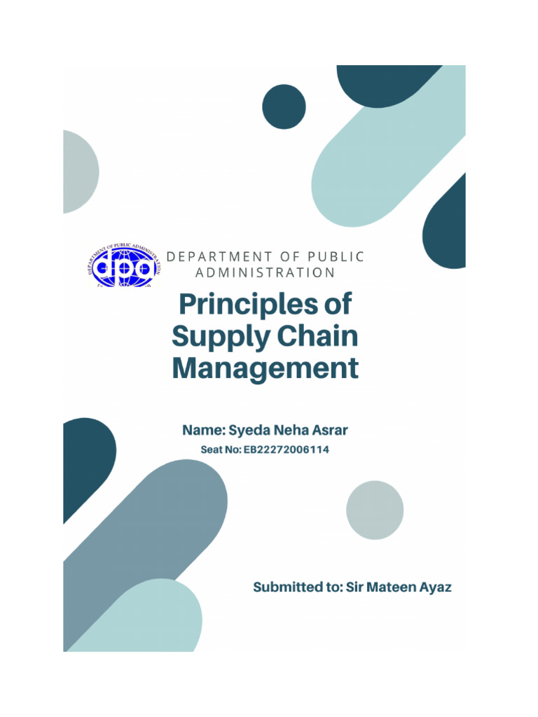 Assignment - Syeda Neha Asrar | PDF | Supply Chain | Textiles