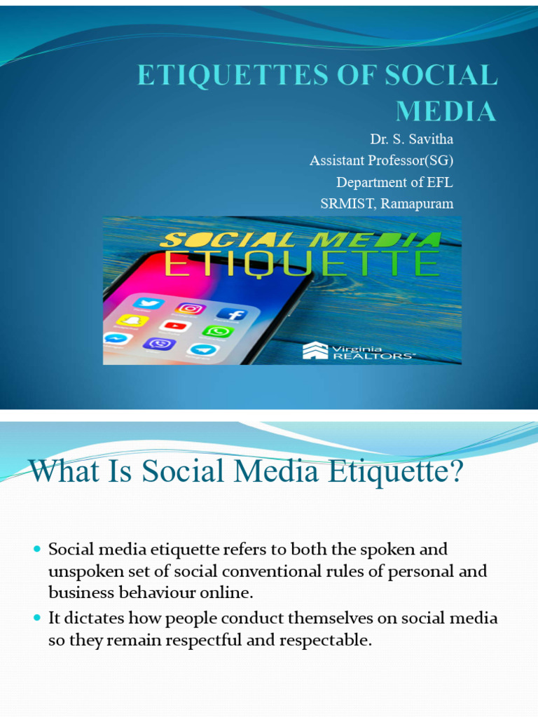 Social Media Etiquette Essentials | PDF | Popular Culture & Media ...