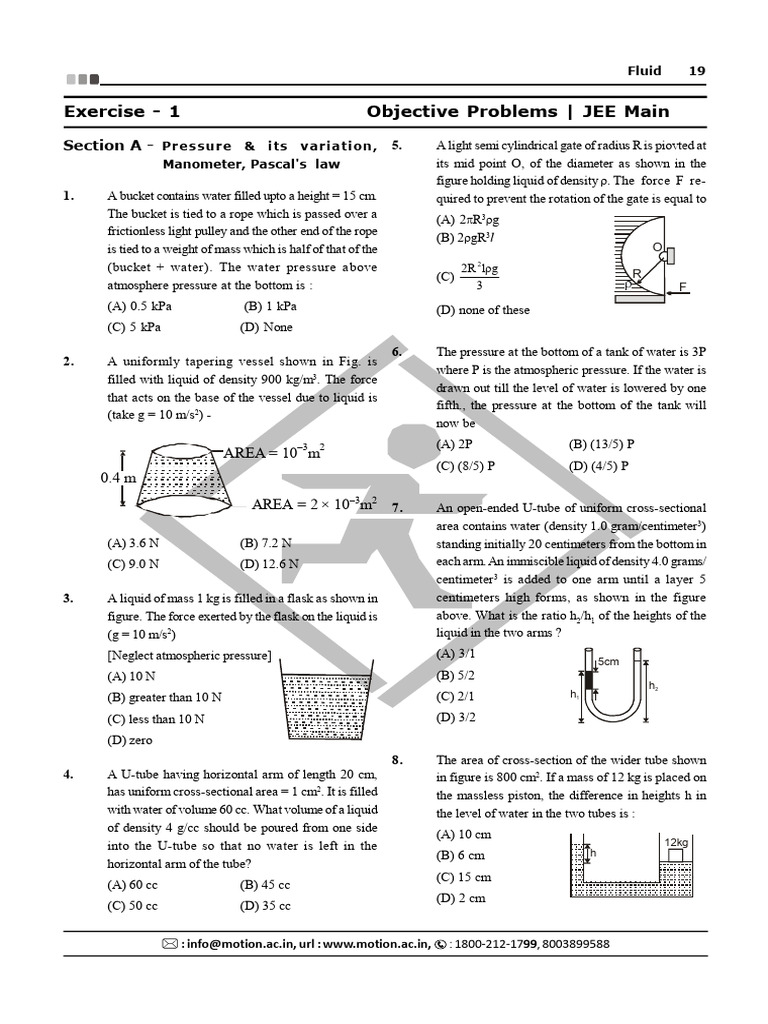 Edit 1591591181 A7ad95f25878e6ac Fluids - Exercise | PDF | Buoyancy | Pressure