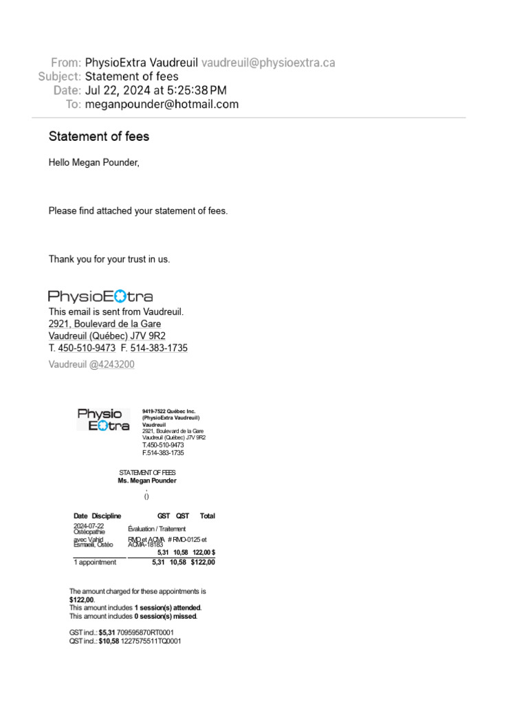 Statement of Fees | PDF