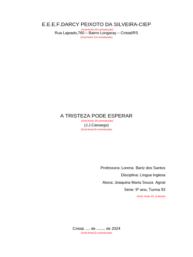 Modelo Capa de Trabalhos | PDF