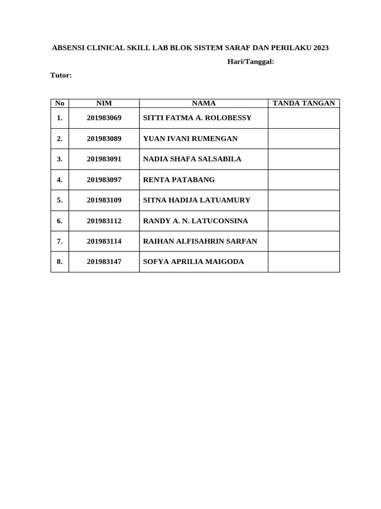 Absen CSL Neuro | PDF