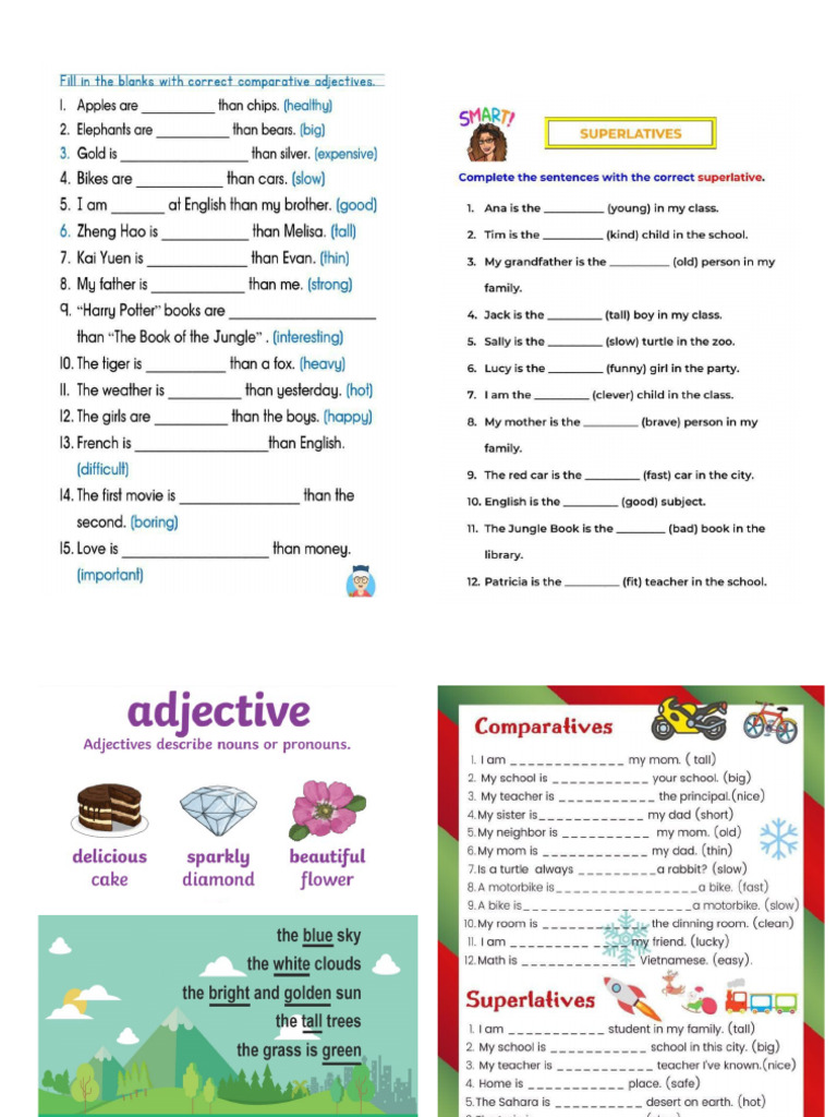 adj worksheets | PDF