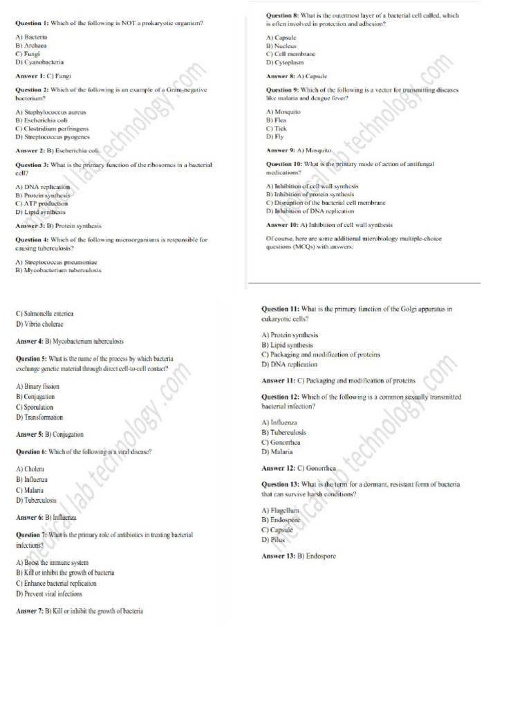 Lab Mcqs For Dha 2 | PDF