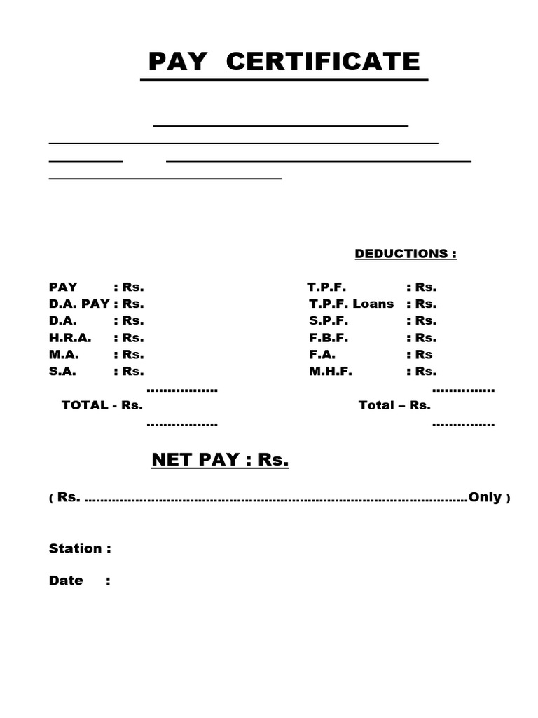 Pay Certificate | PDF