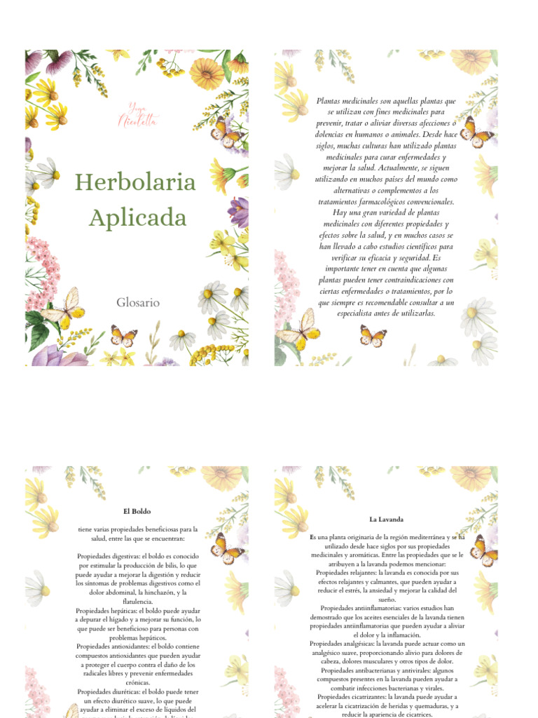 Herbolaria Aplicada Cuaderno de Apuntes y Glosario PDF | PDF ...