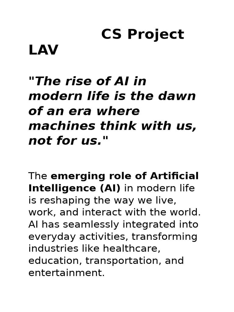 CS Project LAV | PDF