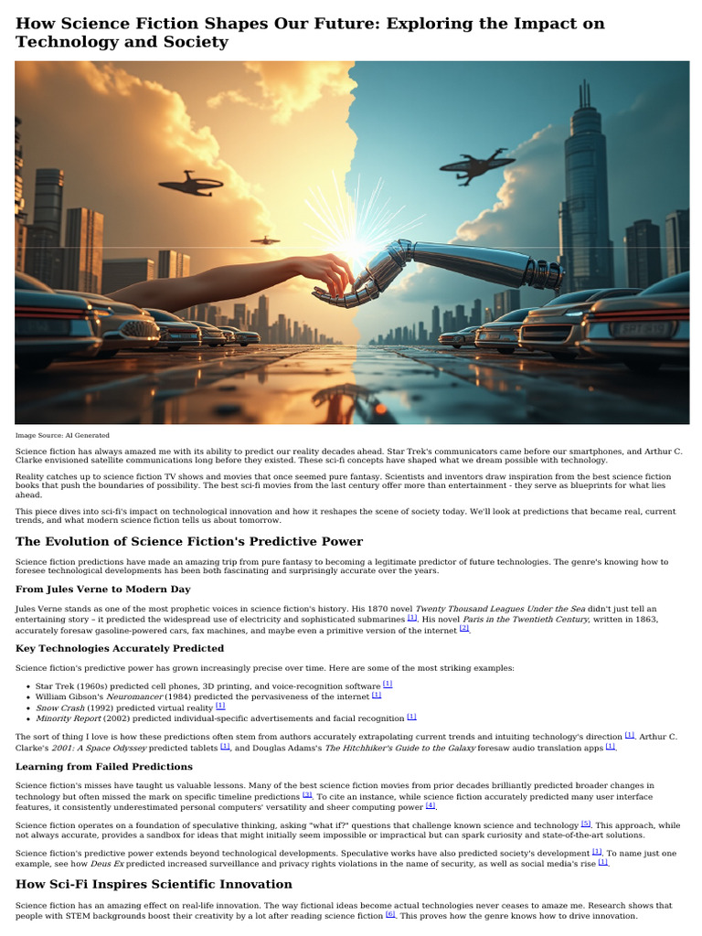 How Science Fiction Shapes Our Future Exploring The Impact On ...