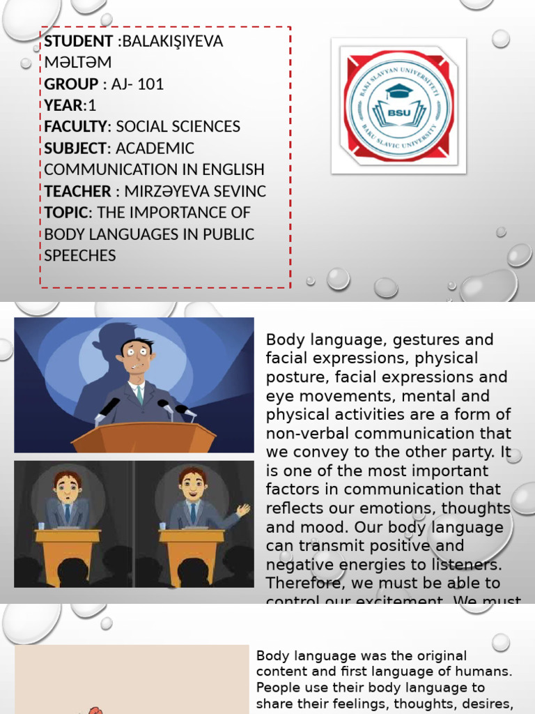 Essentialness of Body Languages in Public Speeches | PDF | Body ...