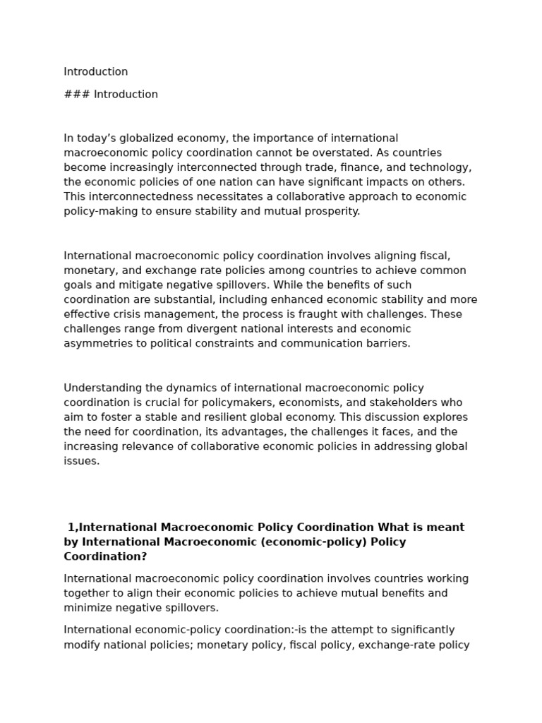 International Assignment | PDF | Economic Policy | Macroeconomics