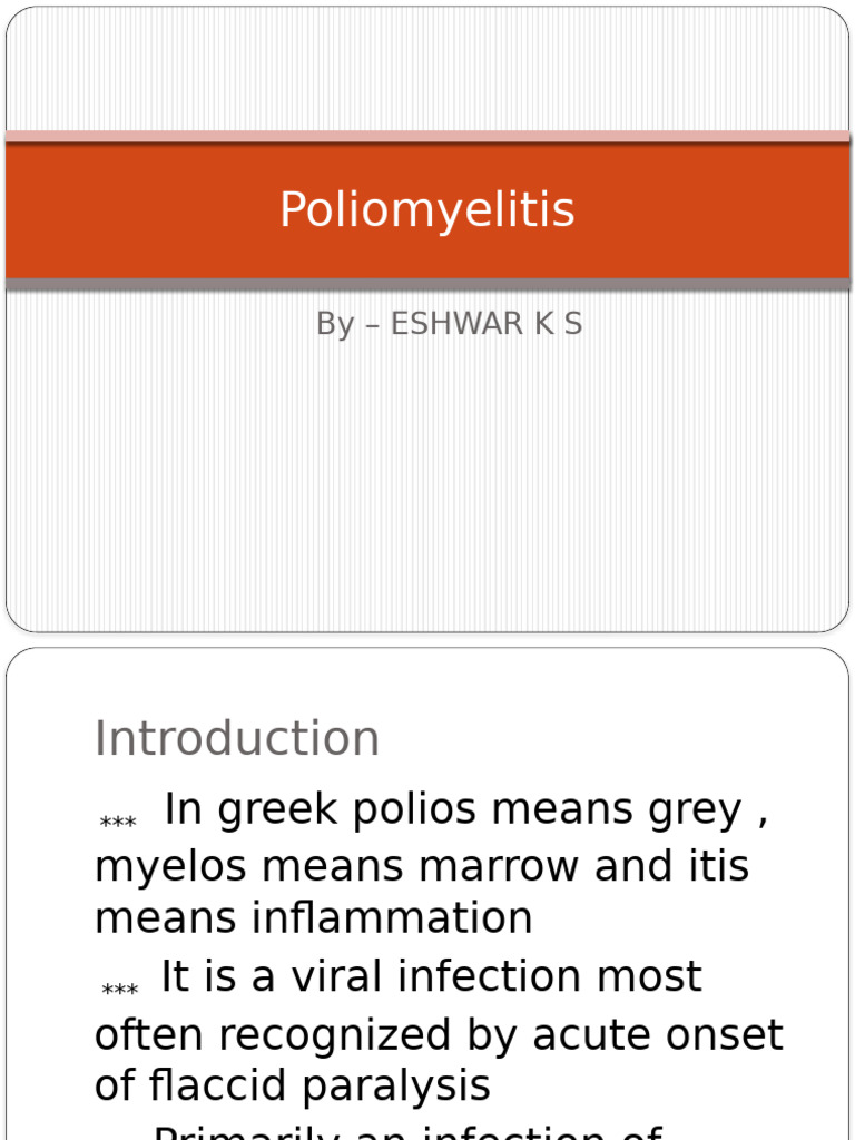 Poliomyelitis | PDF