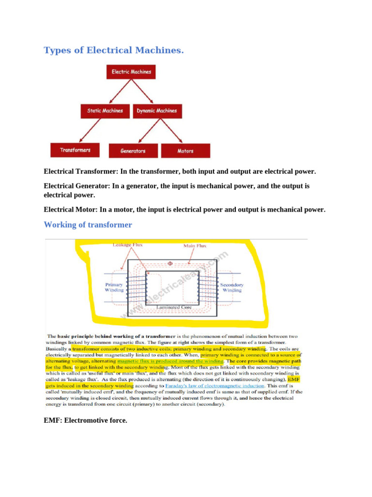 Types of Electrical Machines | PDF | Electric Motor | Electric Generator