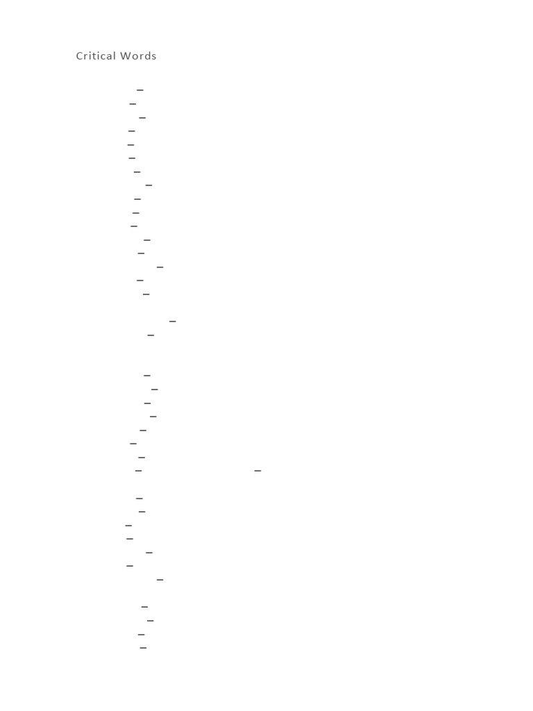77 Critical Words | PDF