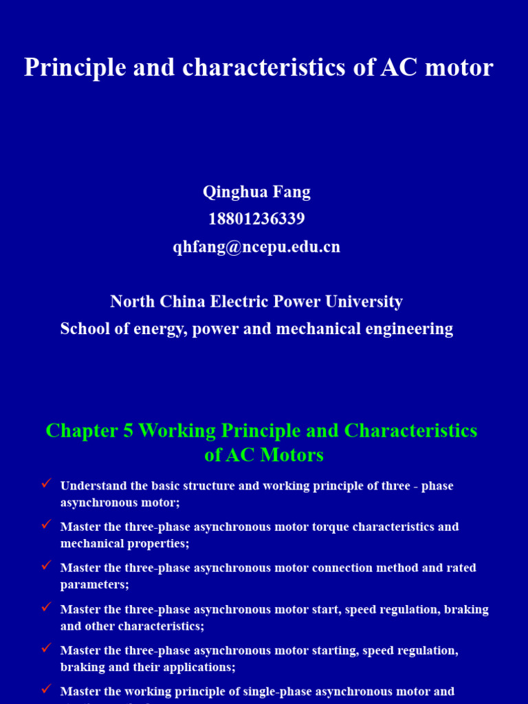 Chapter 4 Principle and Characteristics of AC Motor | PDF | Electric ...