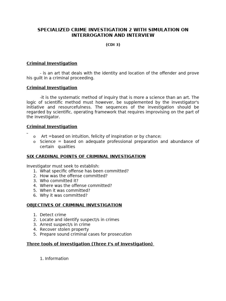 CDI-3-CEPRO-2024 | PDF | Crime Scene | Interrogation