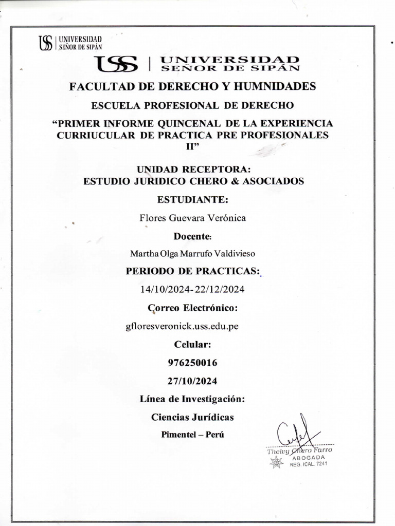 Informe de Prácticas Jurídicas | PDF