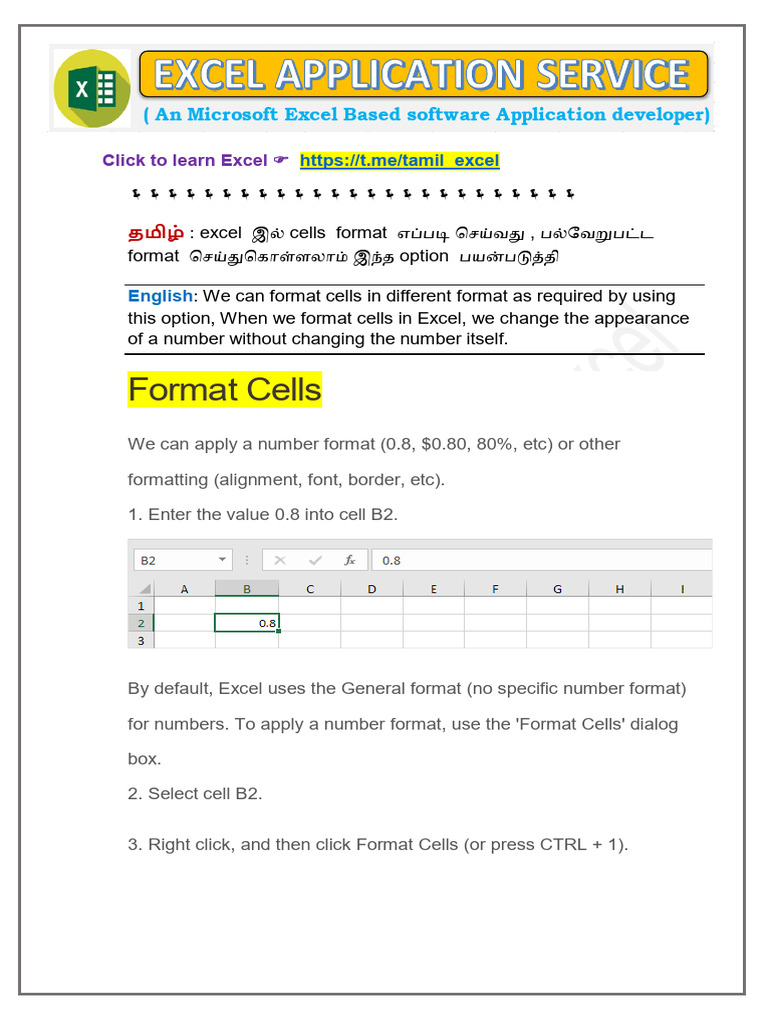 Chapter 1 Format cell | PDF