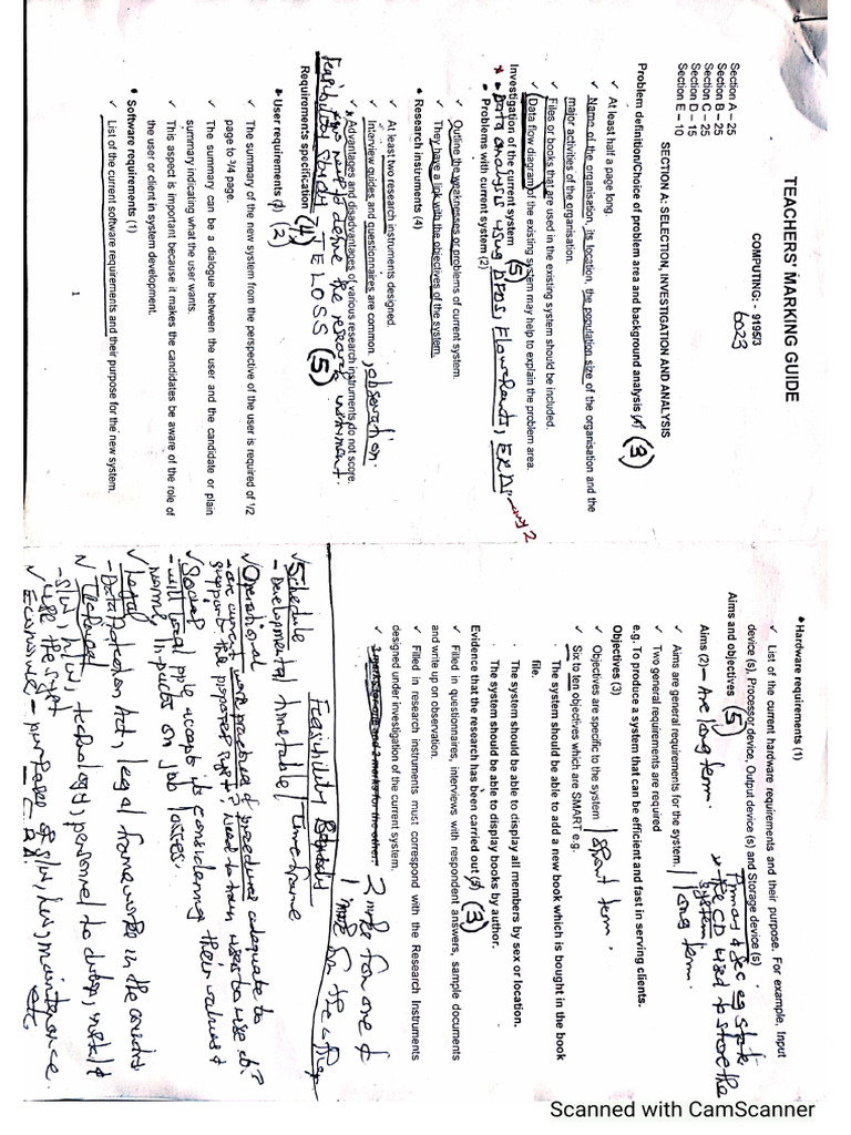 ALevel Project GuideSectA | PDF