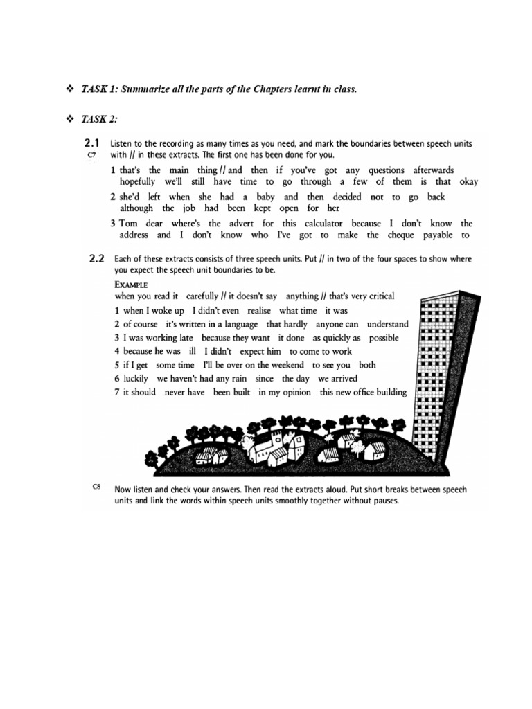 TASK 1: Summarize All The Parts of The Chapters Learnt in Class. Task 2 | PDF
