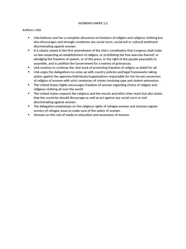 Promoting Women's Religious Freedom | PDF