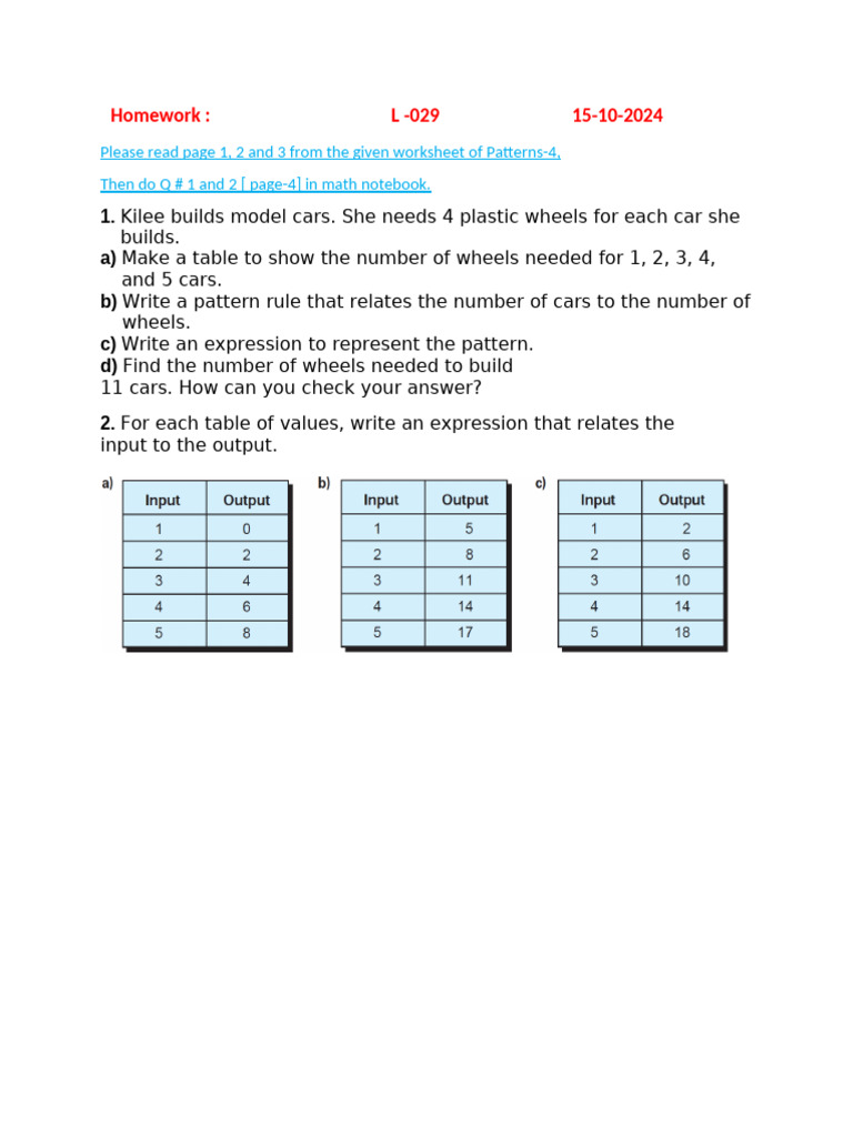 Homework: L - 029 15-10-2024: 1. A) B) C) D) 2 | PDF
