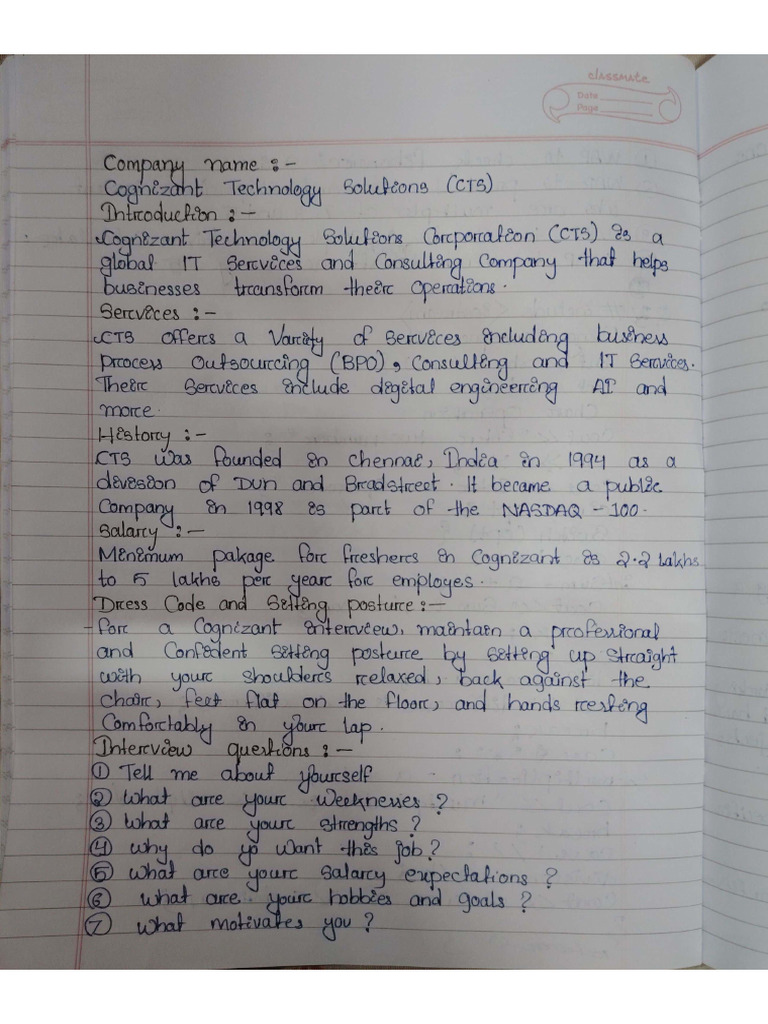 Cognizant Company - Swagatika Sahoo | PDF