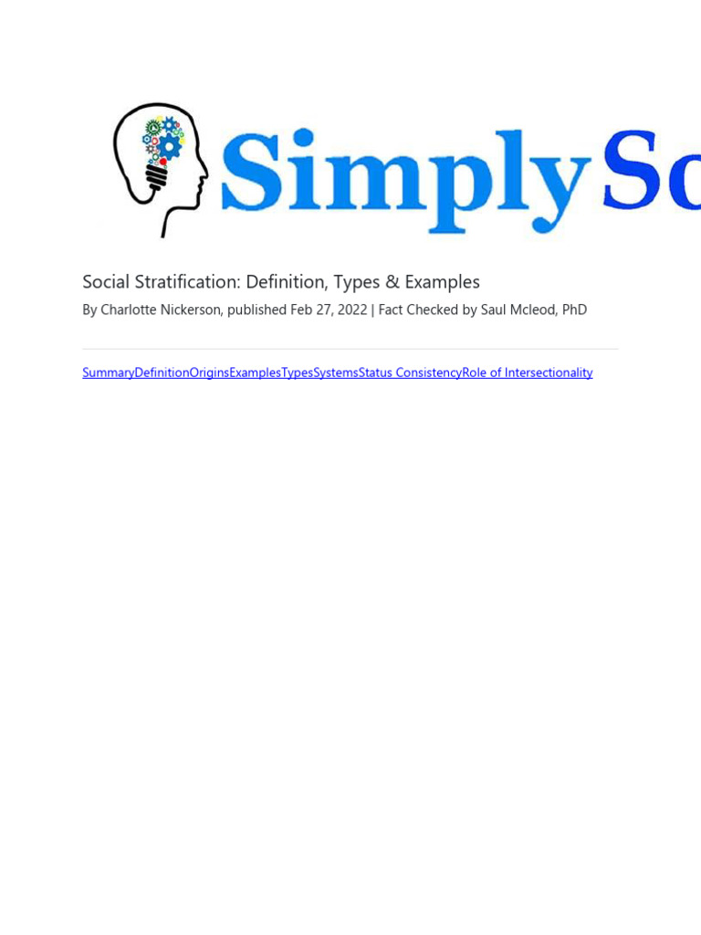 Social Stratification 1 | PDF | Social Stratification | Slavery