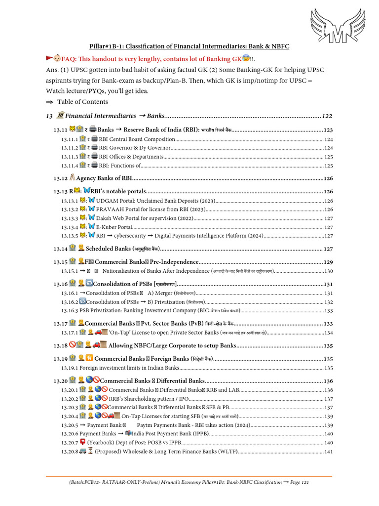 Overview of Banking Intermediaries in India | PDF | Reserve Bank Of ...