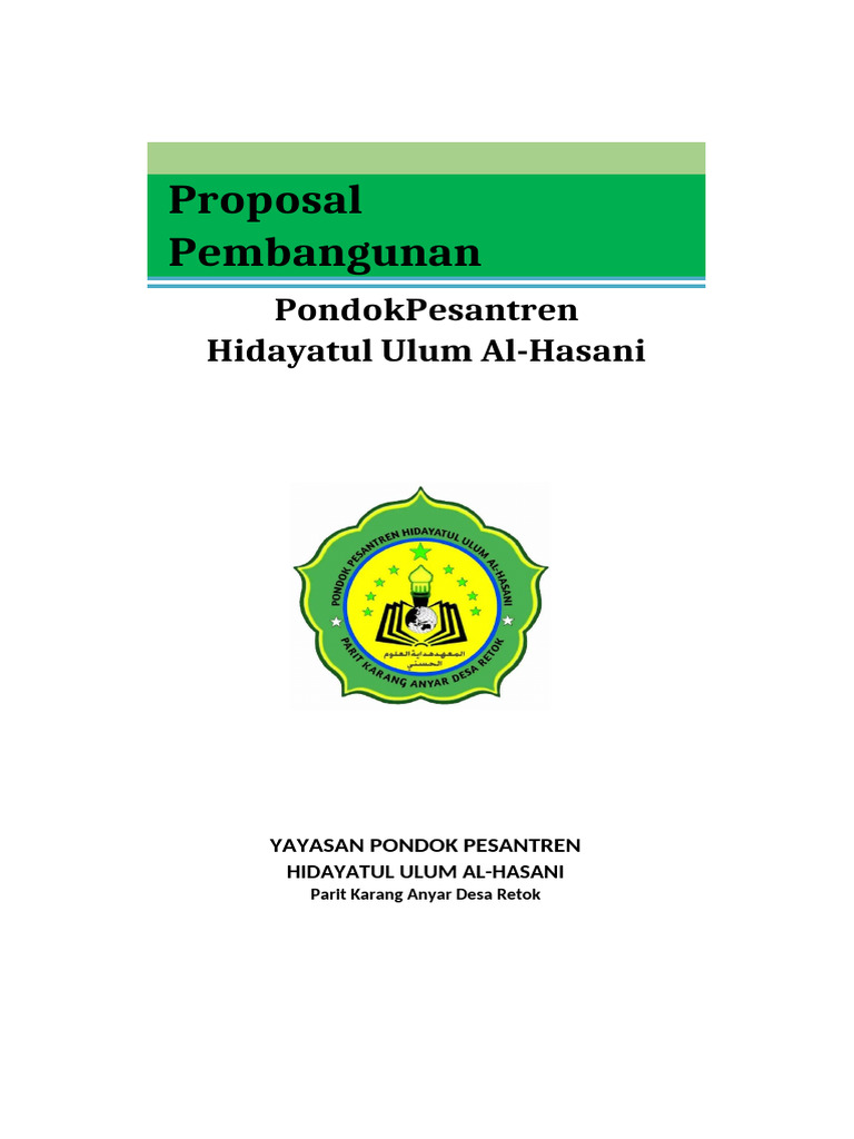 Proposal Ponpes Hidayatul Ulum Al-Hasani | PDF