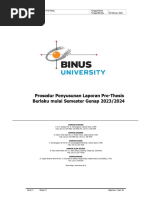 Prosedur Penyusunan Pre-Thesis BINUS | PDF