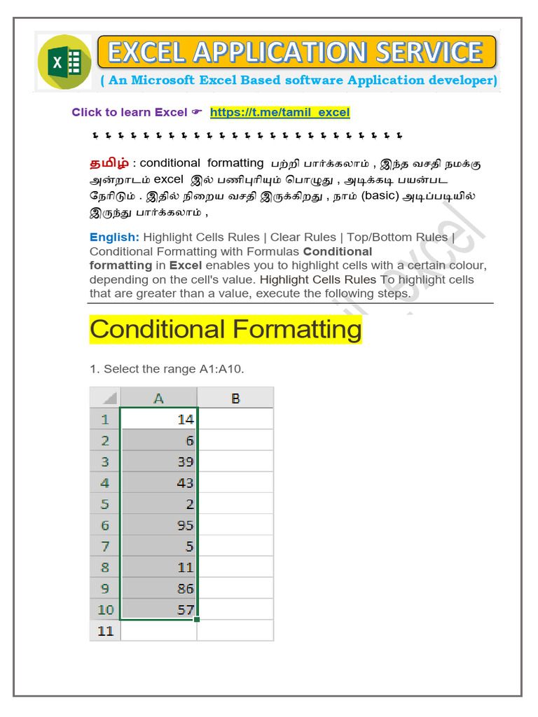 Chapter 10 Condition Formating | PDF | Microsoft Excel | Formula